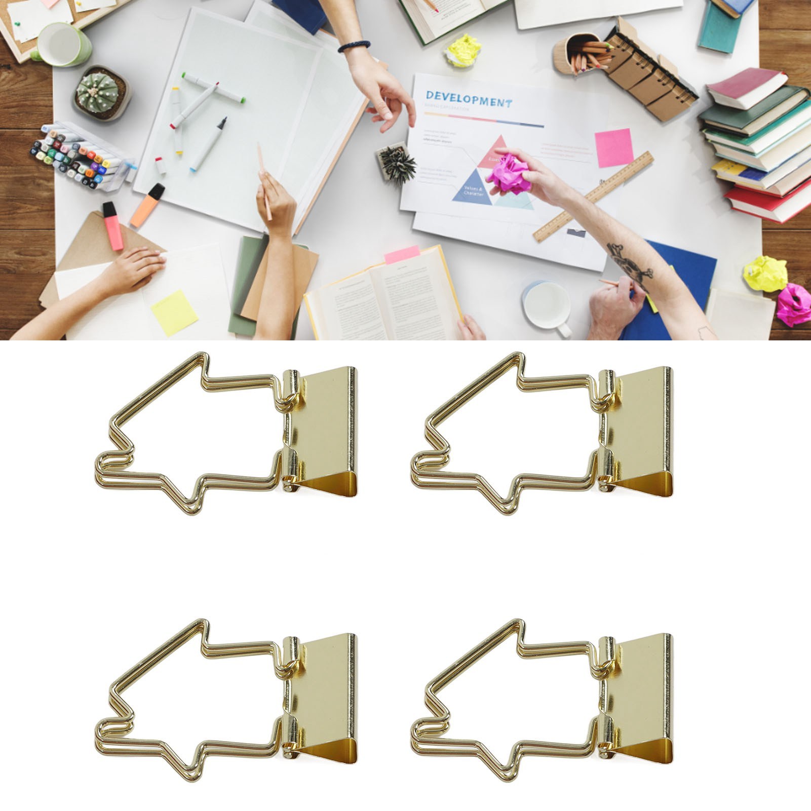 Gold tone Metal Paper Clips Dovetail Tail Office - Temu