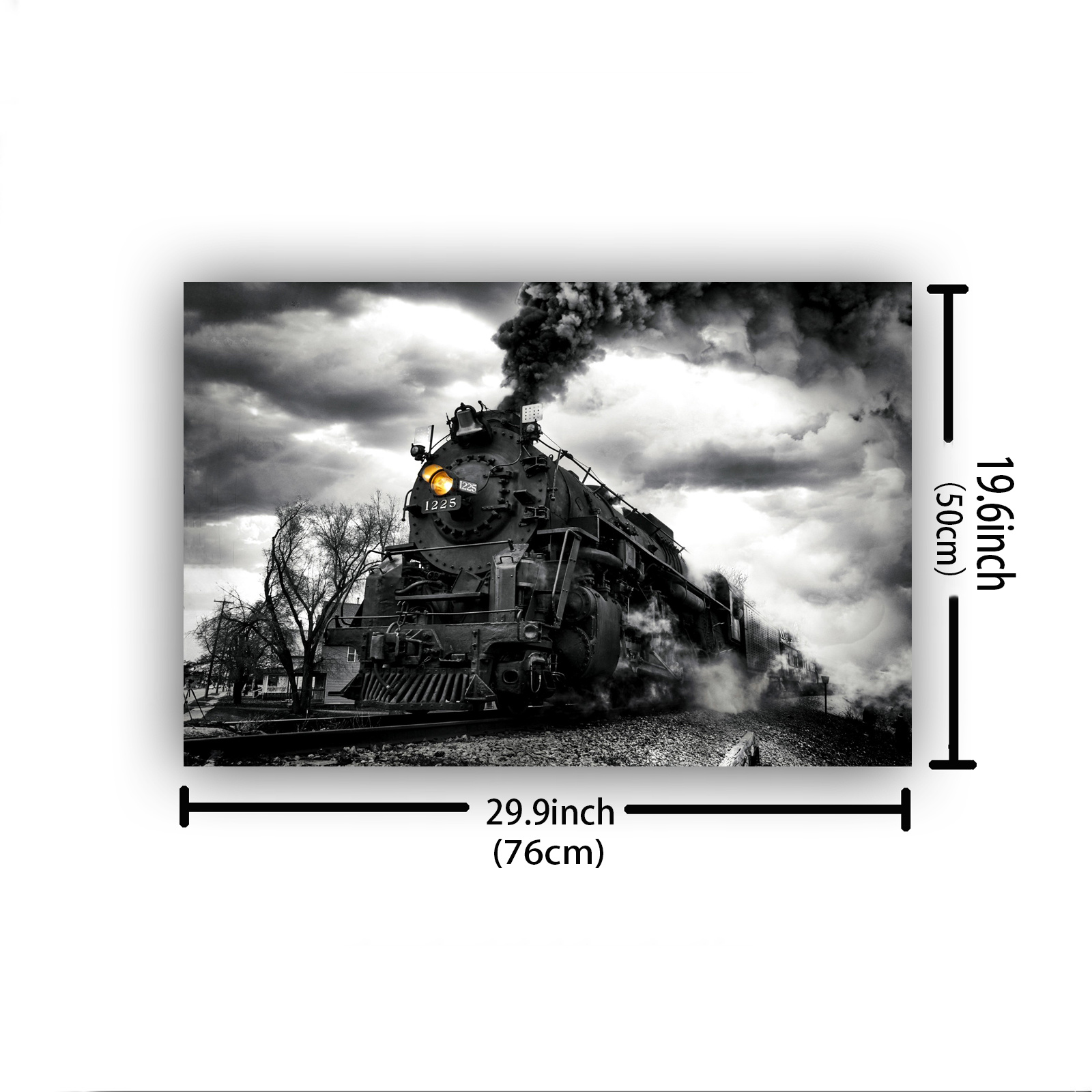 vintage steam train canvas art black white wooden - Temu