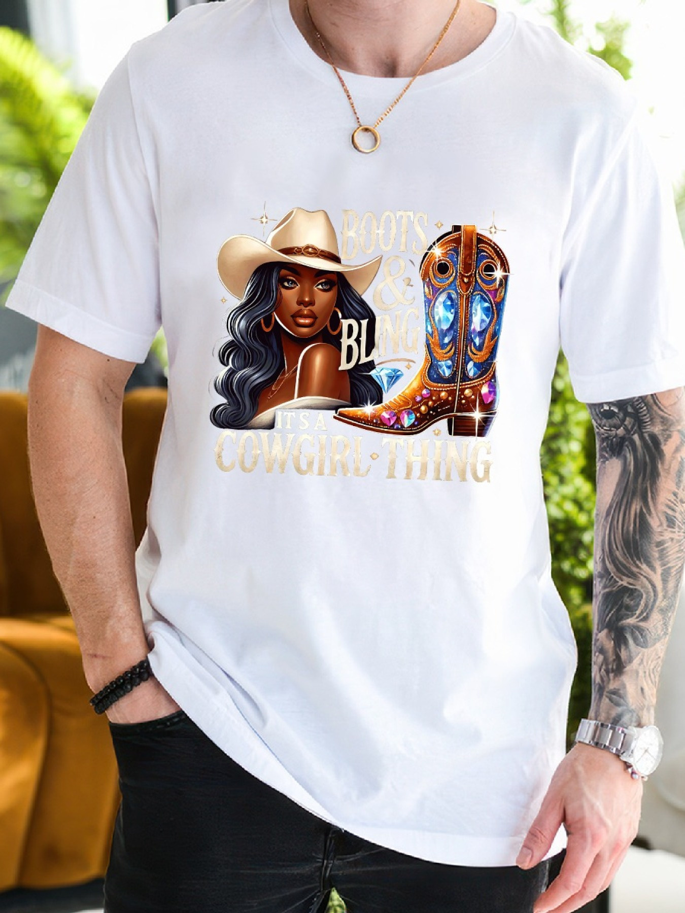 Boots Bling A Cowgirl Thing Cowgirl Melanin Rodeo T shirt - Temu