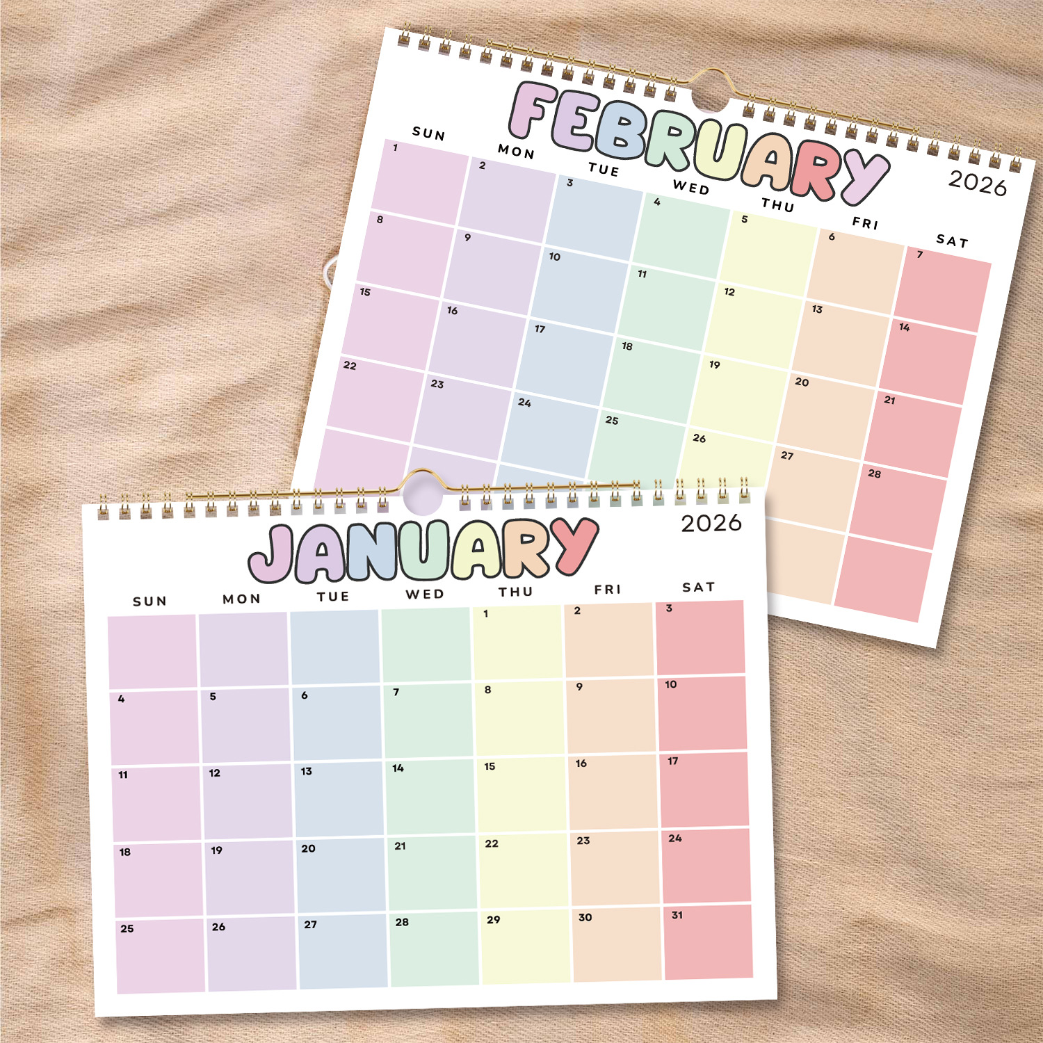 calendar sold on Temu United States