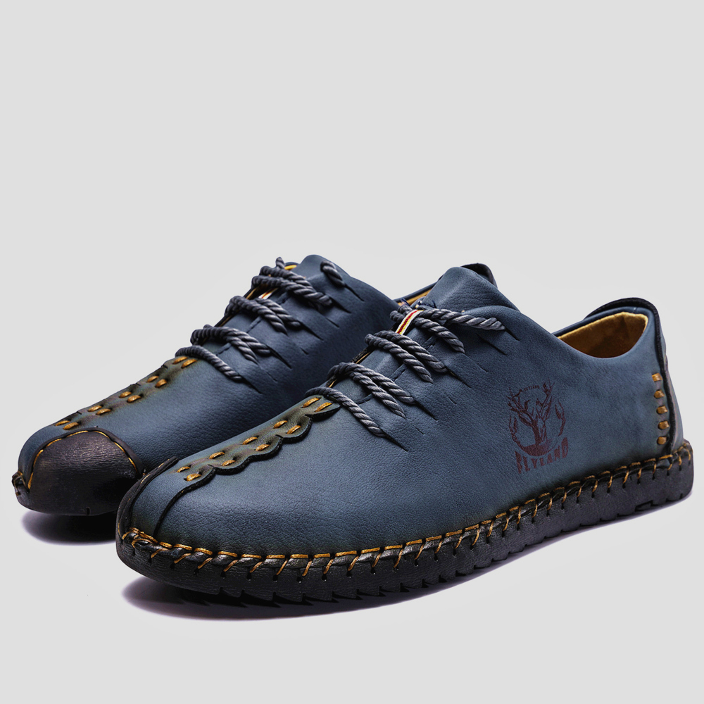 Flyland Men's Leather Loafer Eva Sole Shoes Blue - Clothing, Shoes ...
