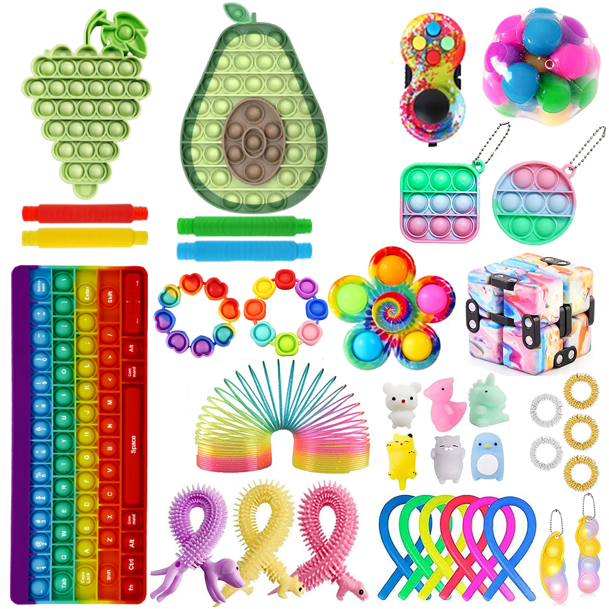 Sensory Fidget Toys Set 38pcs Novelty Anti Anxiety Stress Relief Hand ...