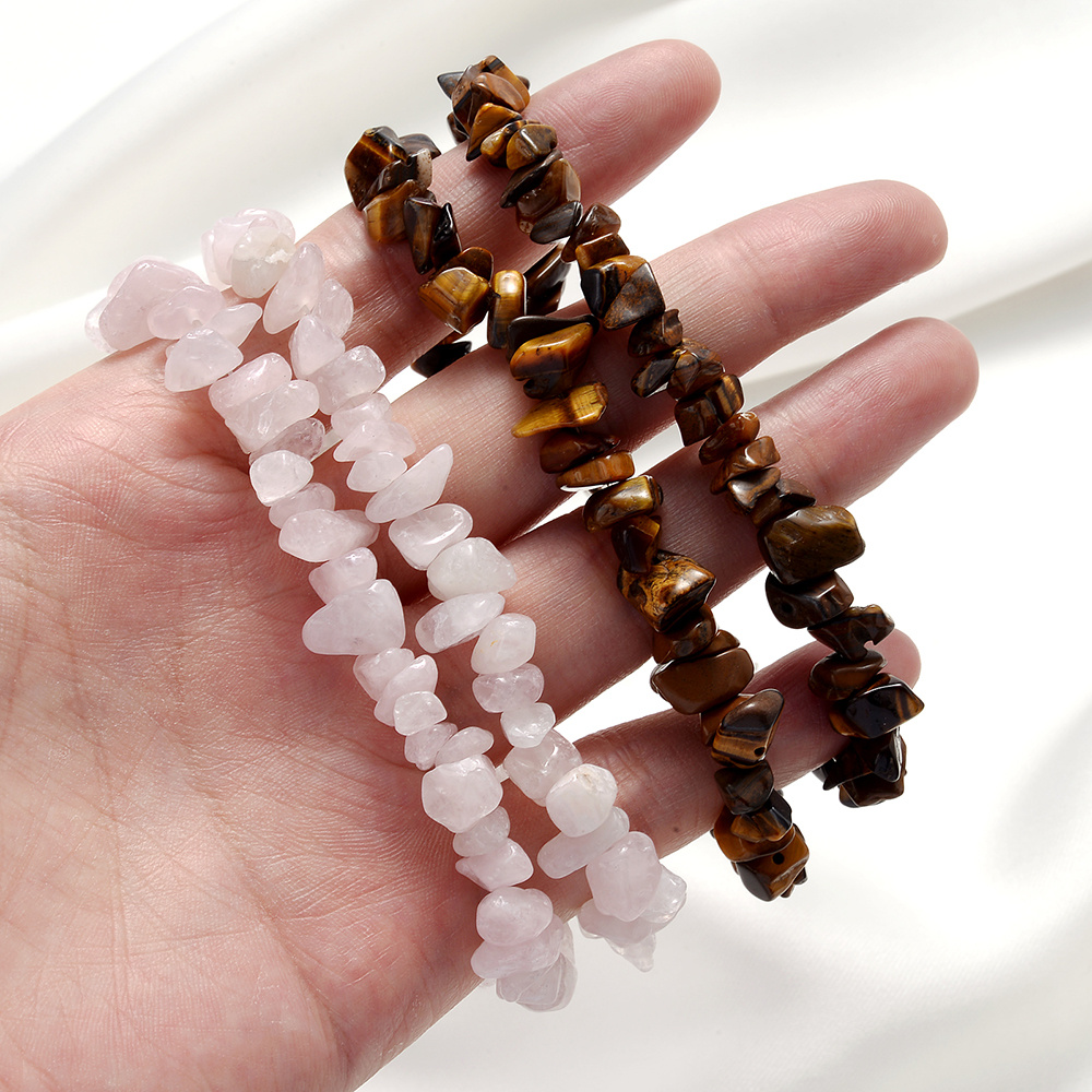 Double Layers Natural Stone Bracelets Irregular Crystal - Temu Australia