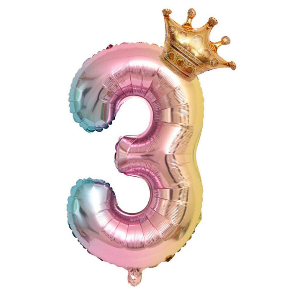 Pink Number 3 With Crown