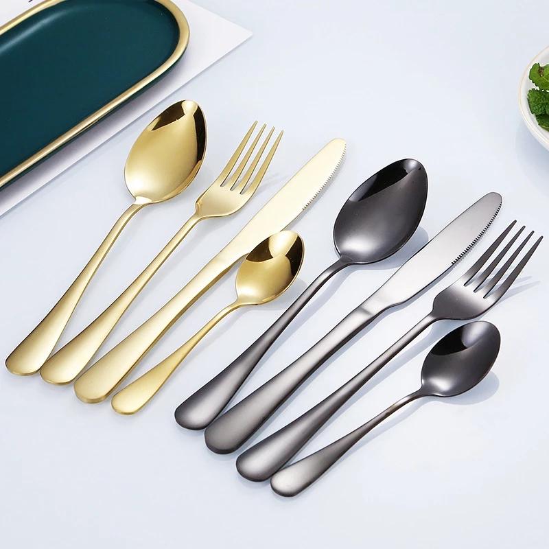 Golden Stainless Steel Western Tableware Set Includes Steak - Temu Norway