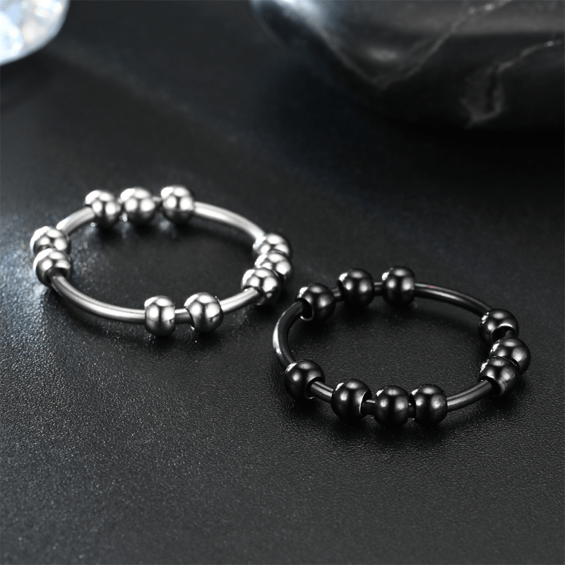 Ten Beads Spinning Stress Relieving Anxiety Rings Couples - Temu