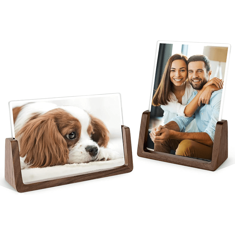 2pcs Picture Frame Wooden Photo Frames Photo Display For Desk Or Table ...