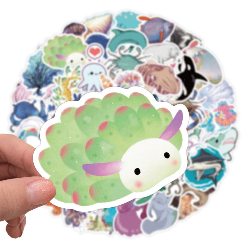 50pcs Ocean Animals Stickers Graffiti Stickers Waterproof Car Stickers ...