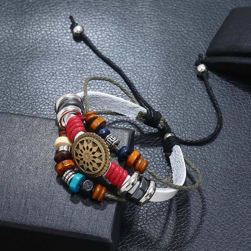 New Vintage Creative Pu Leather Bracelet Fashion Versatile - Temu Australia
