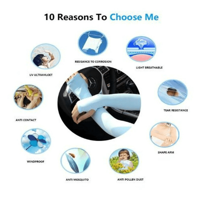 1 Pair Uv Protection Arm Sleeve Arm Cover Solid Color Summer - Temu ...