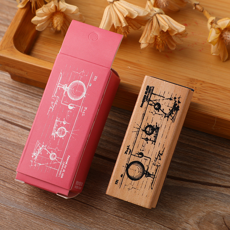 1pc Vintage Flower Girl Decoration Stamp Plant Grass Wooden Rubber ...