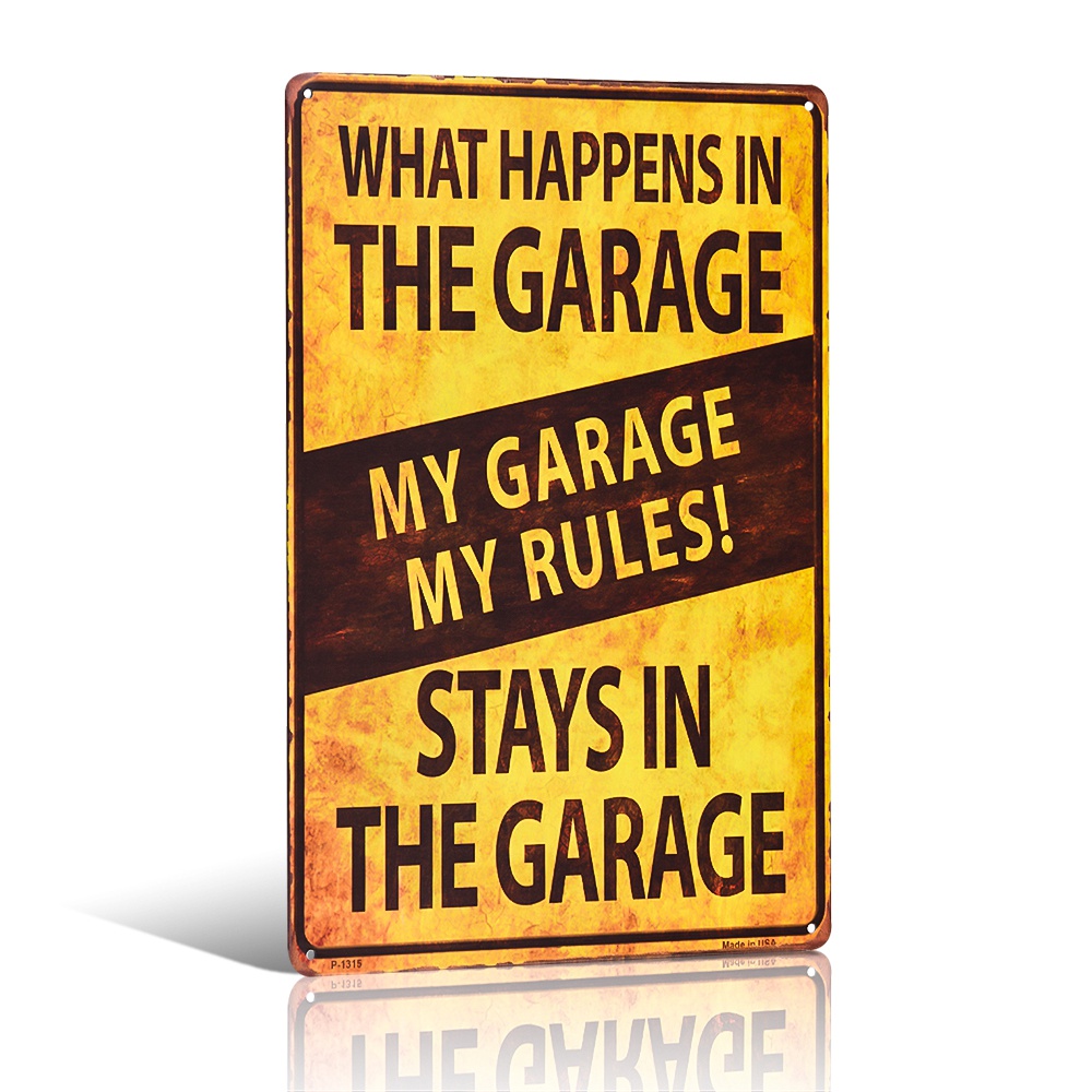 1pc Metal Tin Signs My Garage My Rules Rustic Wall Plaque Garage Wall ...
