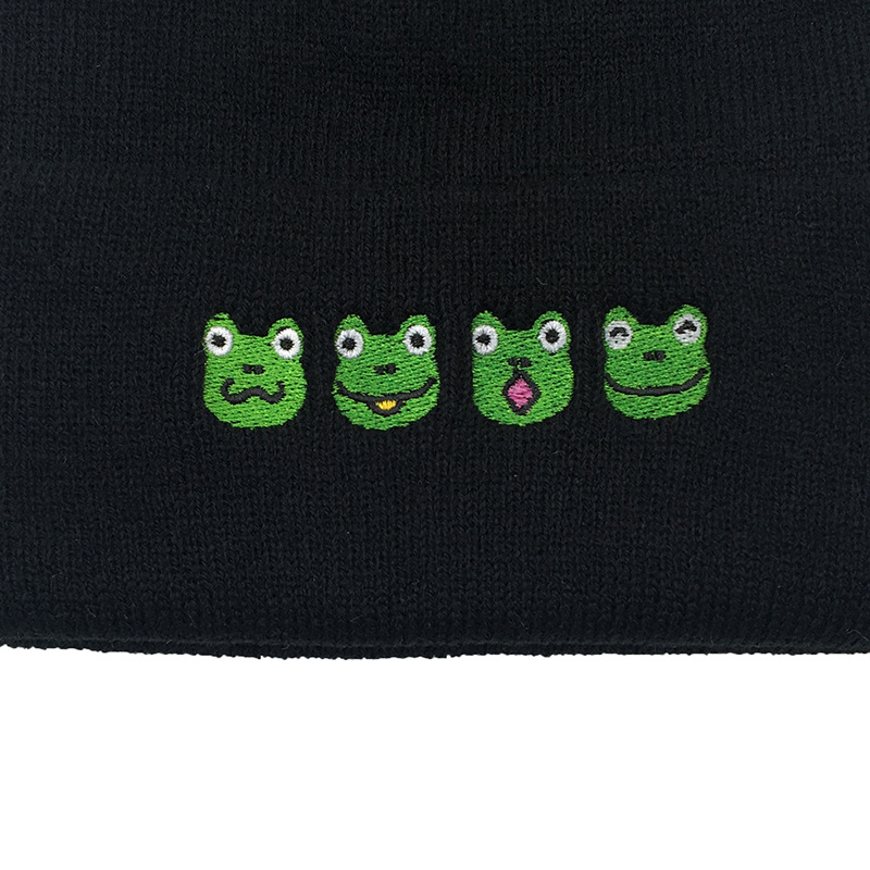 Unisex Hip Hop Warm Casual Embroidered Frog Hairline Cap - Jewelry ...
