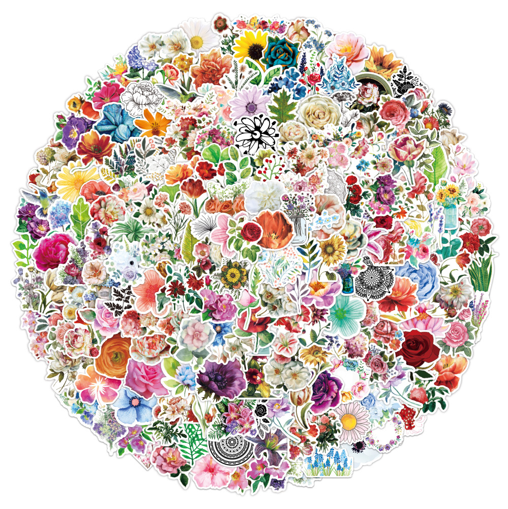 Diy ' Flowers' Theme Waterproof Stickers - Temu