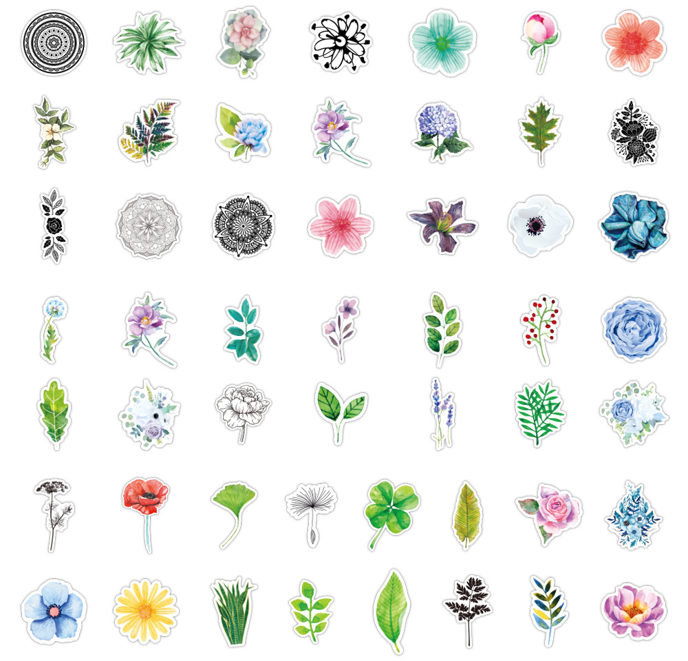 Diy ' Flowers' Theme Waterproof Stickers - Temu