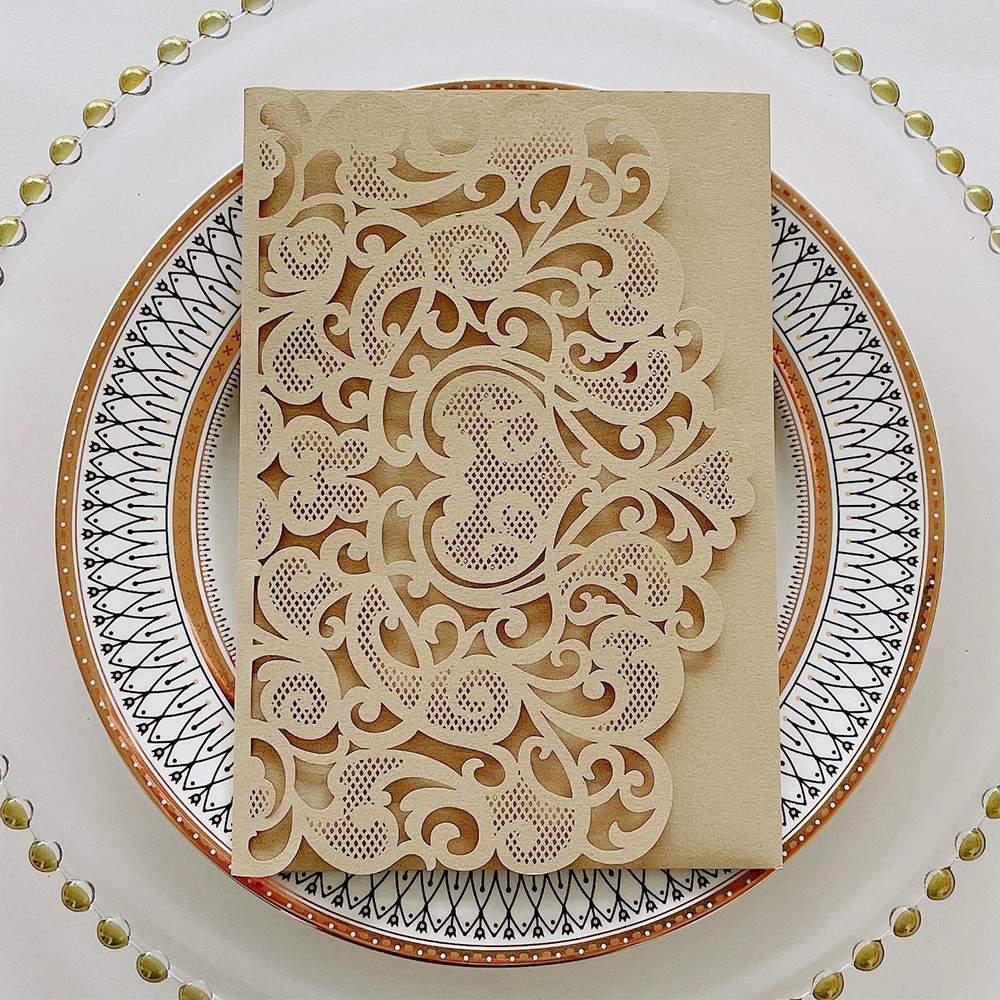 Laser Cut Wedding Invitations Card Rsvp Cards Pocket - Temu