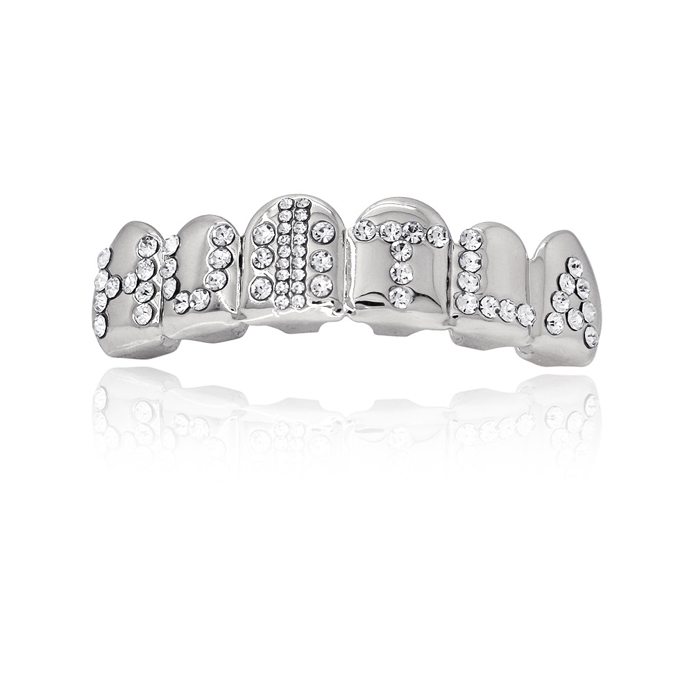 1pc 18k Plated Golden Grills Teeth Grillz For Men Women Iced Out Hip ...