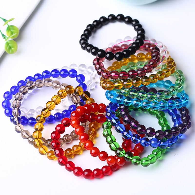Glass Crystal Beaded Bracelets Men Handmade Stretch - Temu Australia