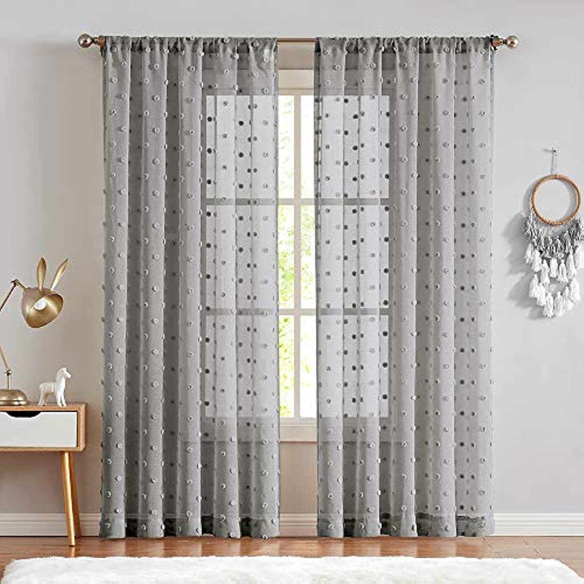 Pompom Curtain Rod Pocket Window Treatment Bedroom Office - Temu Ireland