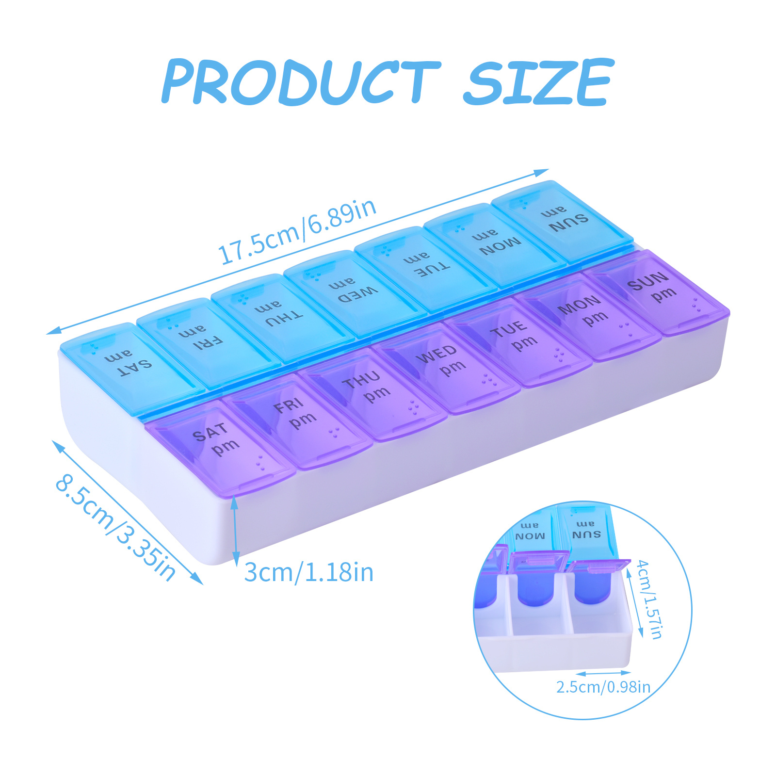 14 Compartments Medicine Pill Box Organiser Dispenser Case 7 - Temu ...