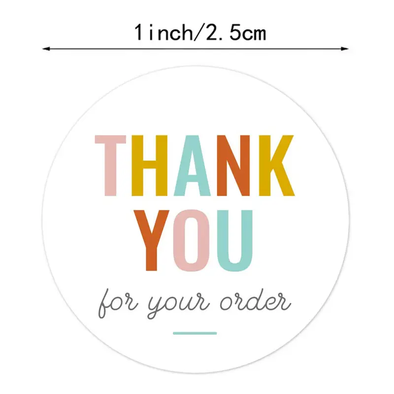 Round Thank Stickers Small Business Thank Order Stickers Temu