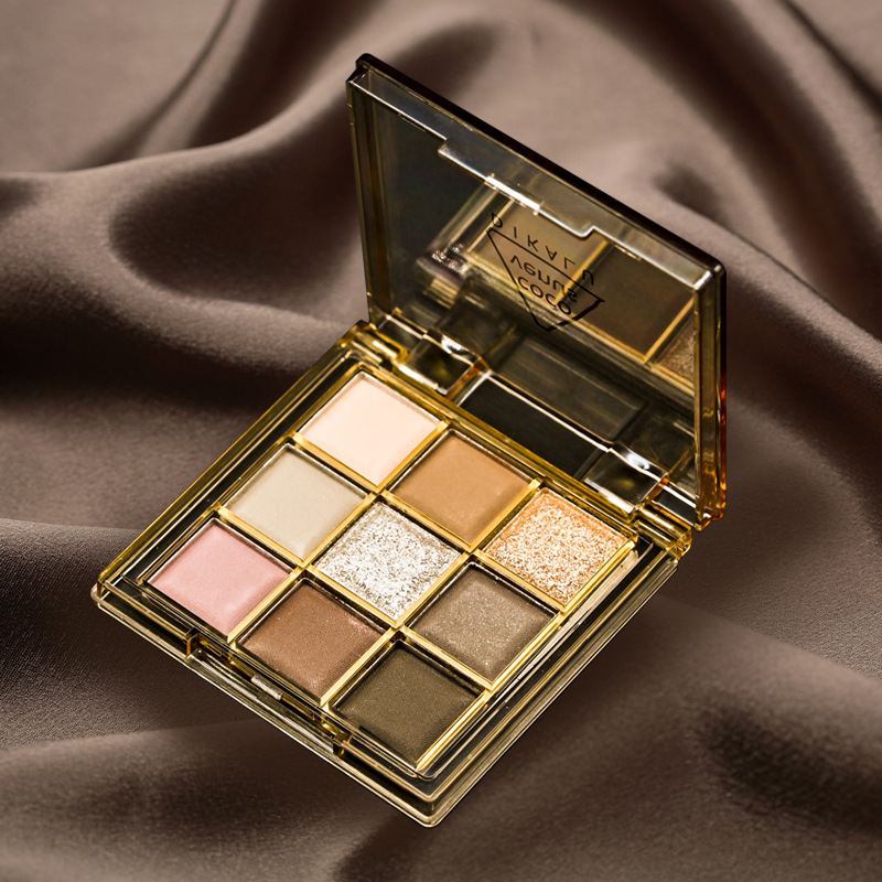 9 Color Eyeshadow Palette Shimmer Glitter Eye Makeup Eyeshadow With ...