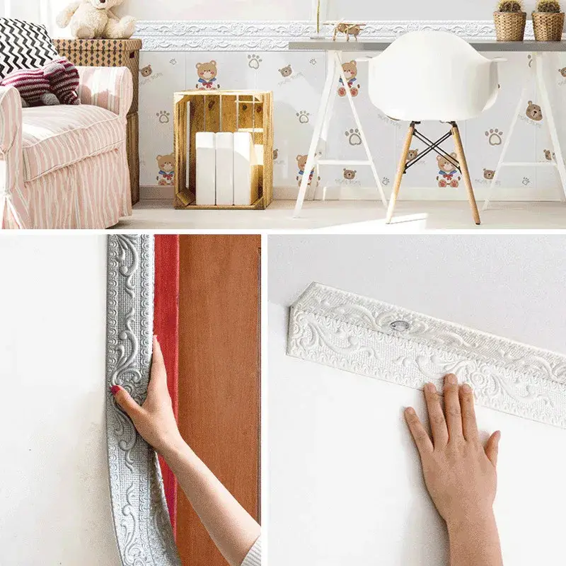 3d Foam Wall Skirting Line Self Adhesive Wall Waist Line Temu