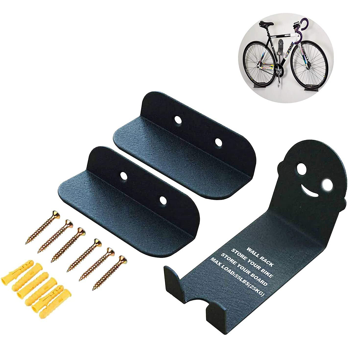 Bicycle Rack Cycling Pedal Storage Bike Rack Hanger Wall Mount Heavy ...