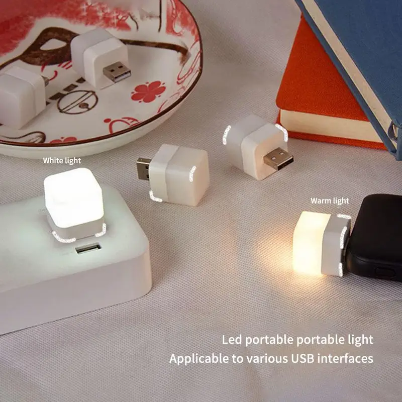 Usb 플러그 램프 작은 야간 조명 컴퓨터 충전 모바일 전원 미니 책 Led 램프 눈을위한 빛 보호 읽기 Temu