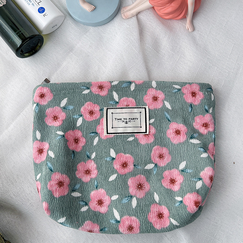 Vintage Floral Pattern Makeup Pouch Zipper Storage Bag - Temu