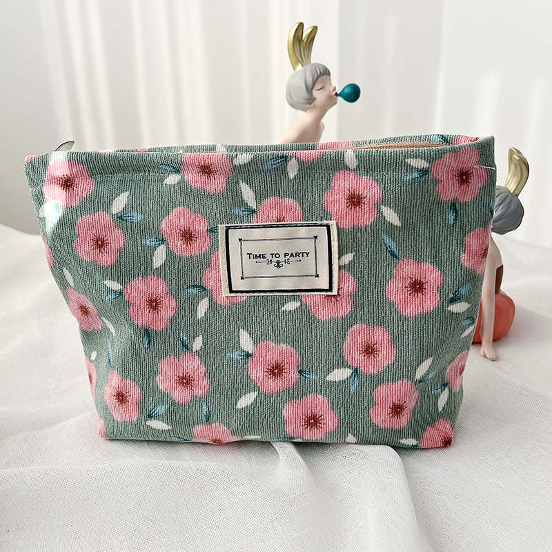 Vintage Floral Pattern Makeup Pouch Zipper Storage Bag - Temu