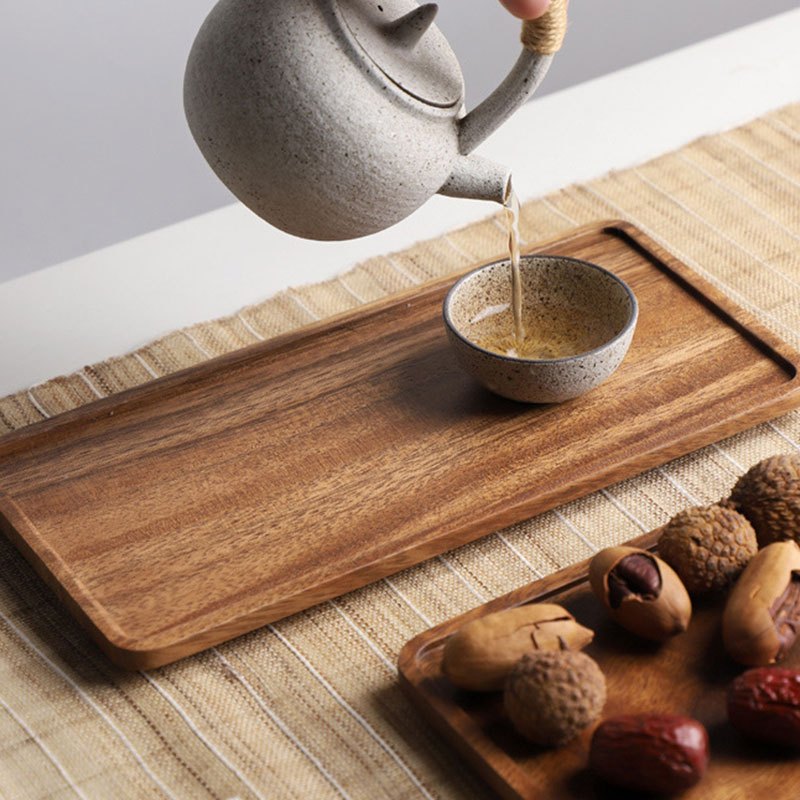 elegant acacia wooden tea tray serving at home or hotel | temu Temu