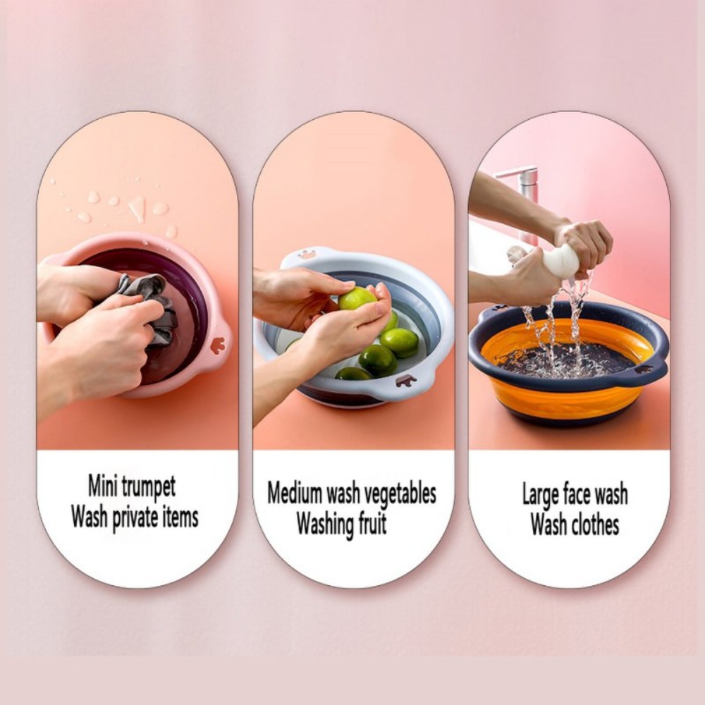 Portable Foldable Laundry Basin Plastic Travel Folding Wash - Temu