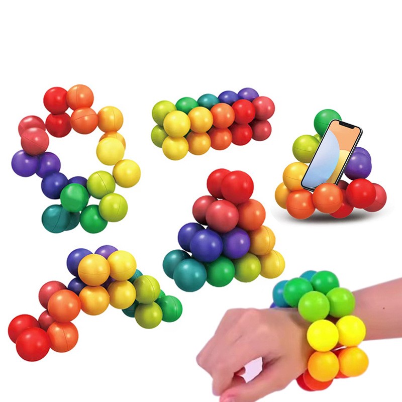 Fidget Toys Sensory 3d Rotating Educational Balls Stress - Temu