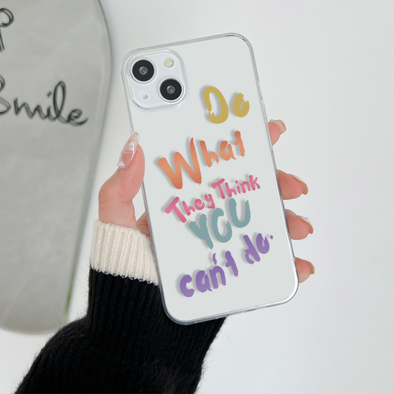 Simple Letters Printed Transparent Shockproof Phone Case - Temu United ...