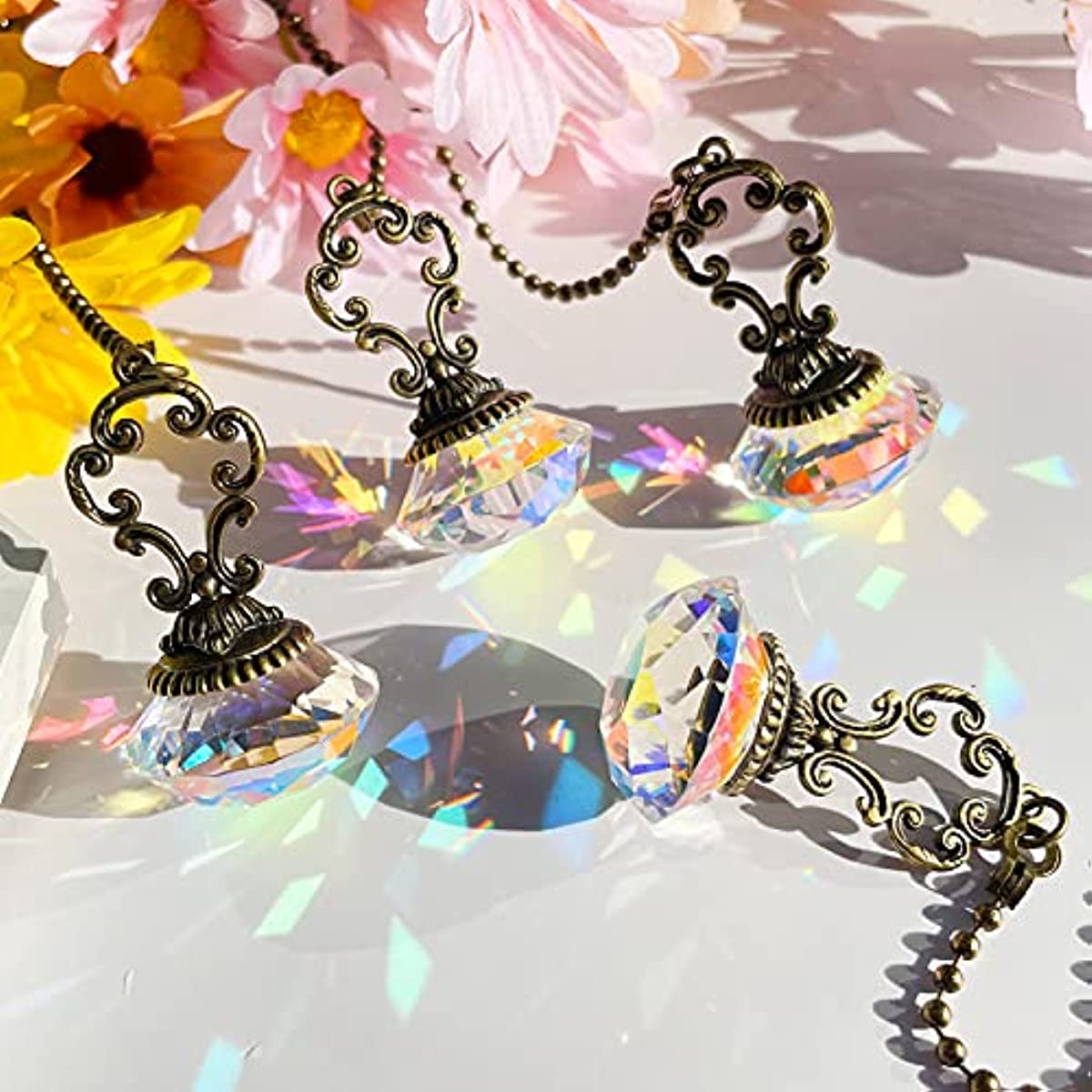 Crystal Ceiling Fan Pull Chains Pendant Colorful Extender - Temu