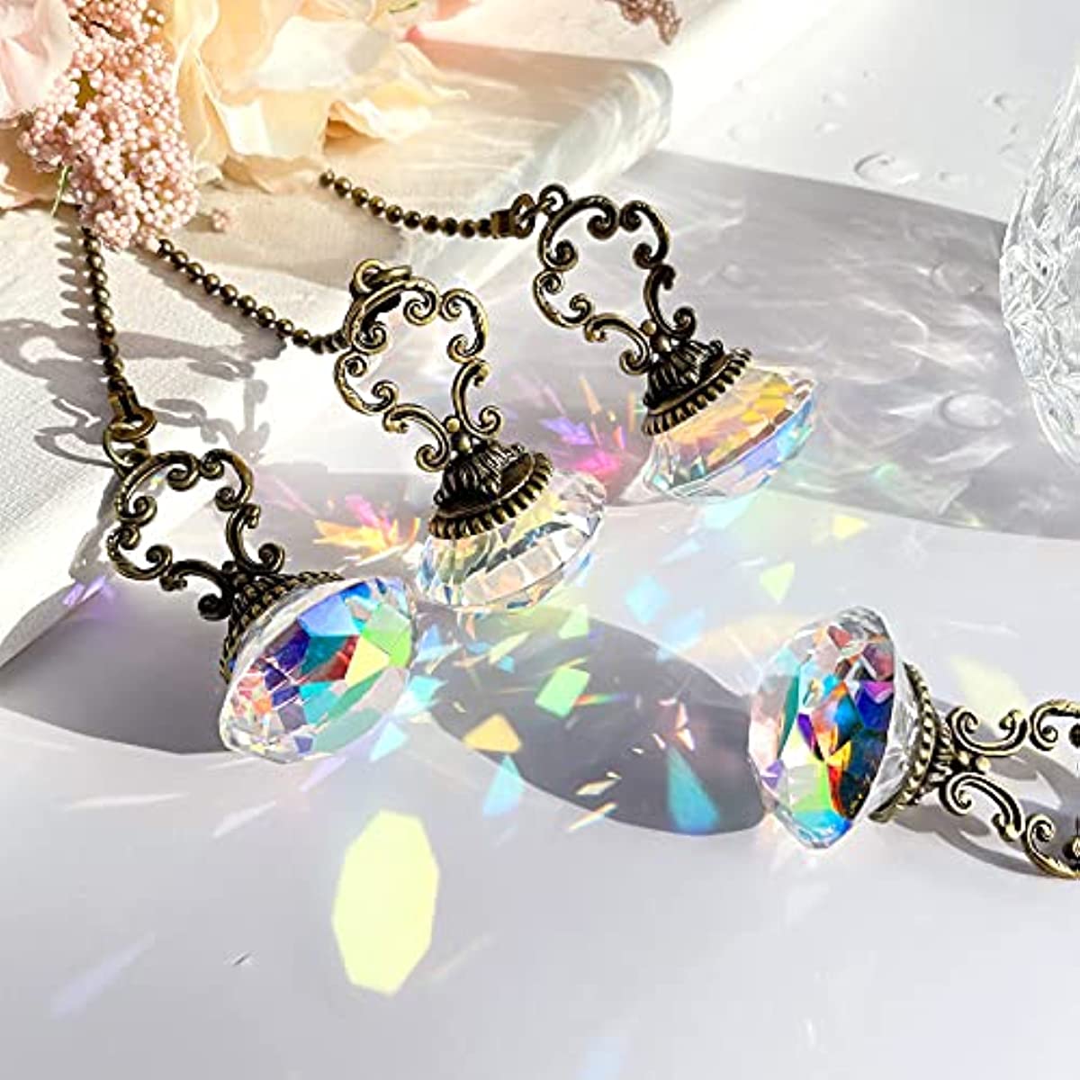 Crystal Ceiling Fan Pull Chains Pendant Colorful Extender - Temu