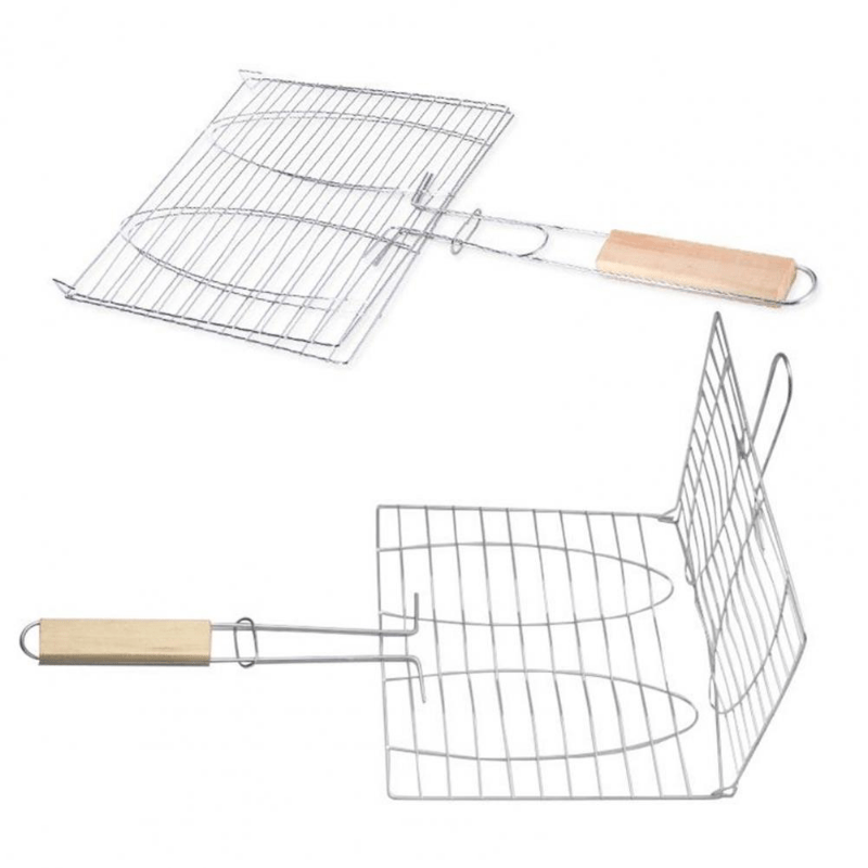 1pc Bbq Grill Net Clamp Classic Fish Shaped Long Handle - Temu