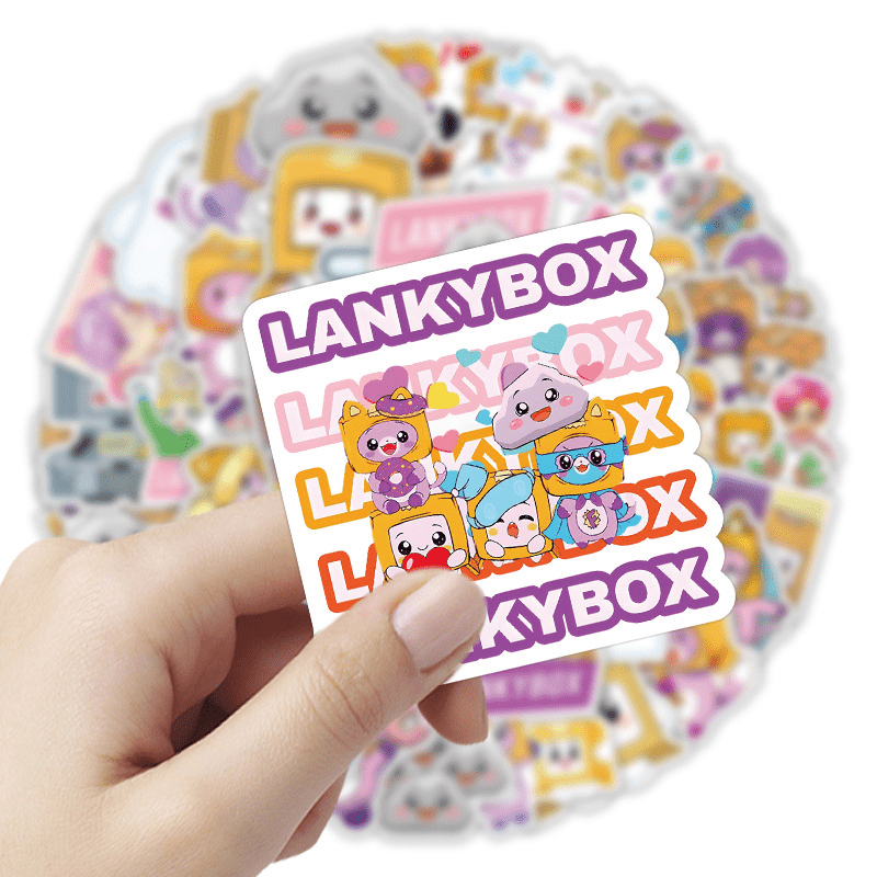 Lankybox Cartoon Cute Stickers Suitcase Water Cup Guitar - Temu