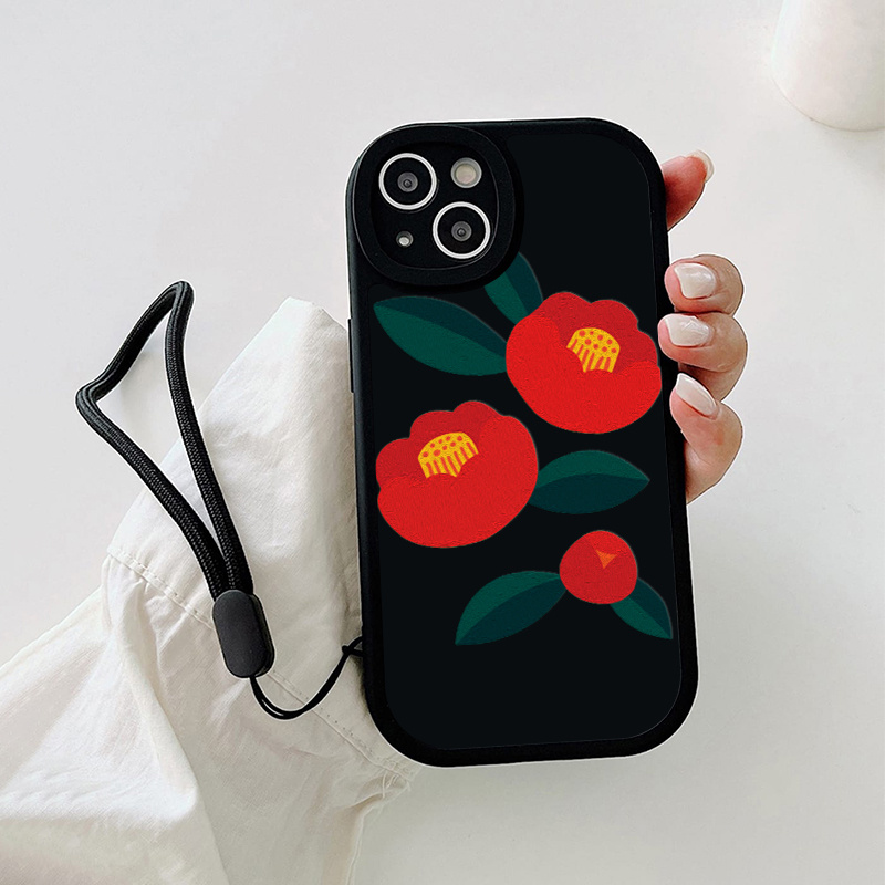 Flowers Lanyard Pattern Phone Case - Temu United Kingdom