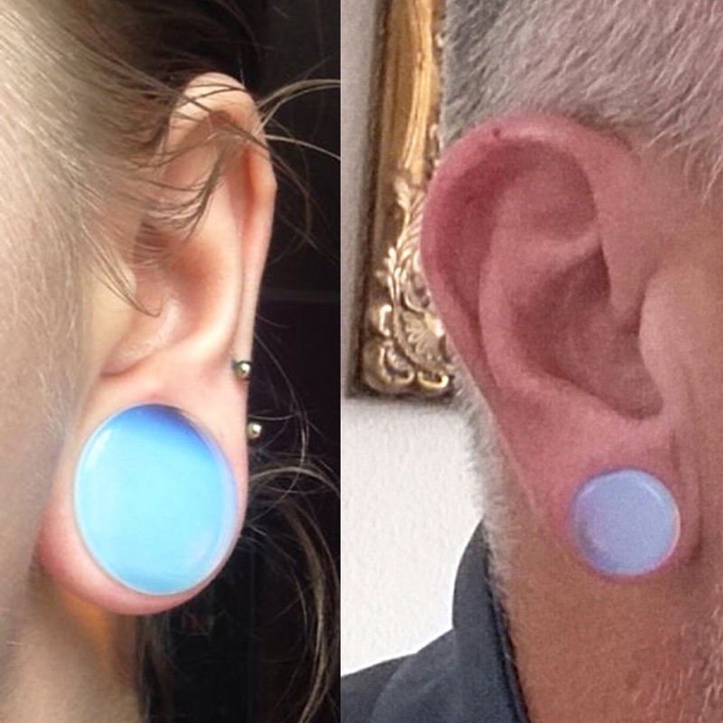 Ear Plugs Opal Stone Double Flared Translucent Design Ear - Temu