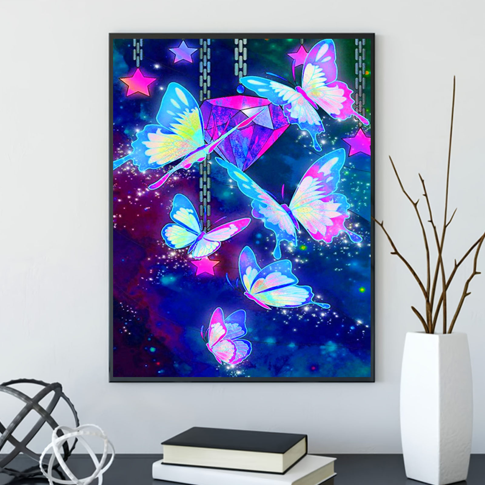 1 Set 5d Diy Diamond Painting Various Butterfly Pictures Diamond ...