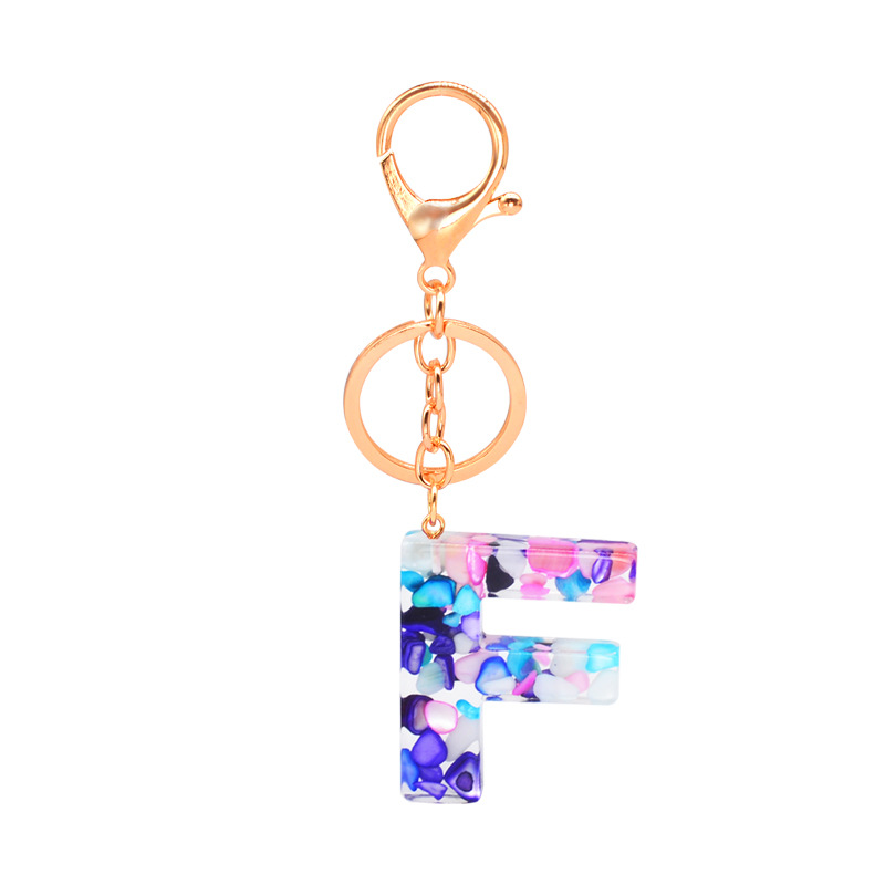 1pc Letter Charm Keychain Resin Key Ring Minimalist Bag Accessory Car ...