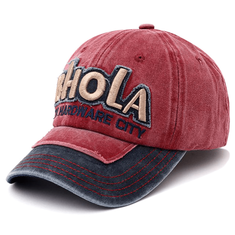 Letter Embroidered Baseball Cap Distressed Sun Protection Snapback ...
