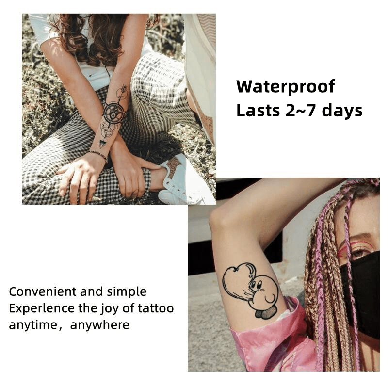 Waterproof Wolf Skull Temporary Tattoo Long Lasting Easy - Temu