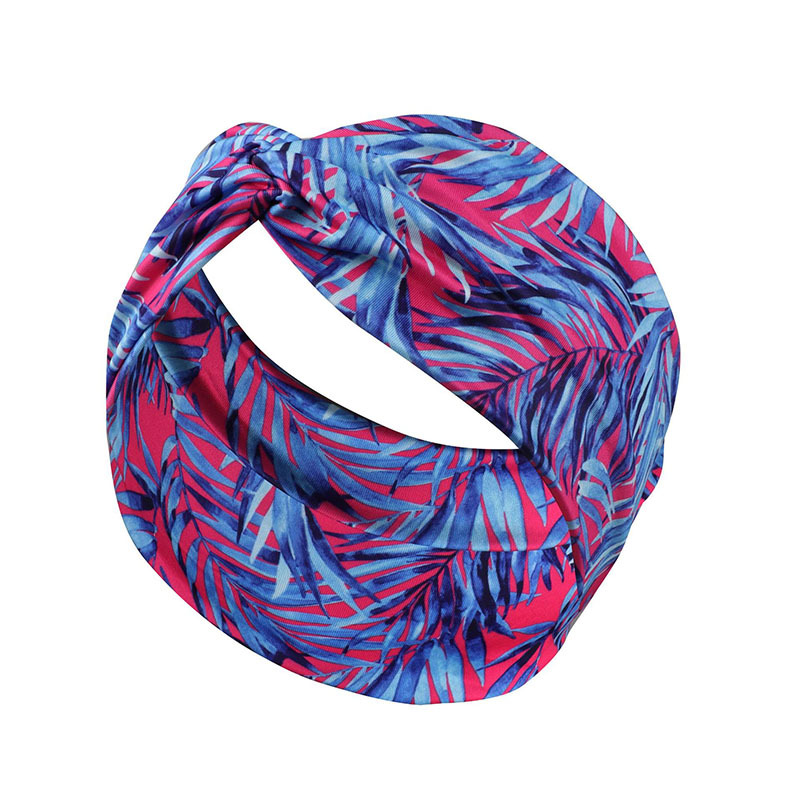 1pc Tropical Print Twist Detail Hair Band Elastic Wide Headband Sporty ...