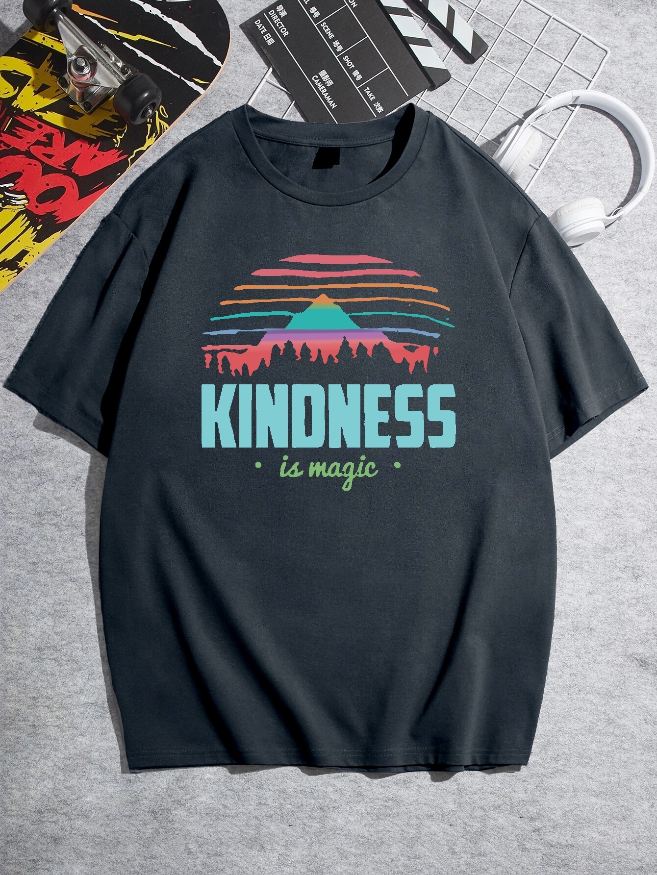 Plus Size Men's Casual Graphic Tees Summer "kindness" Print - Temu Canada