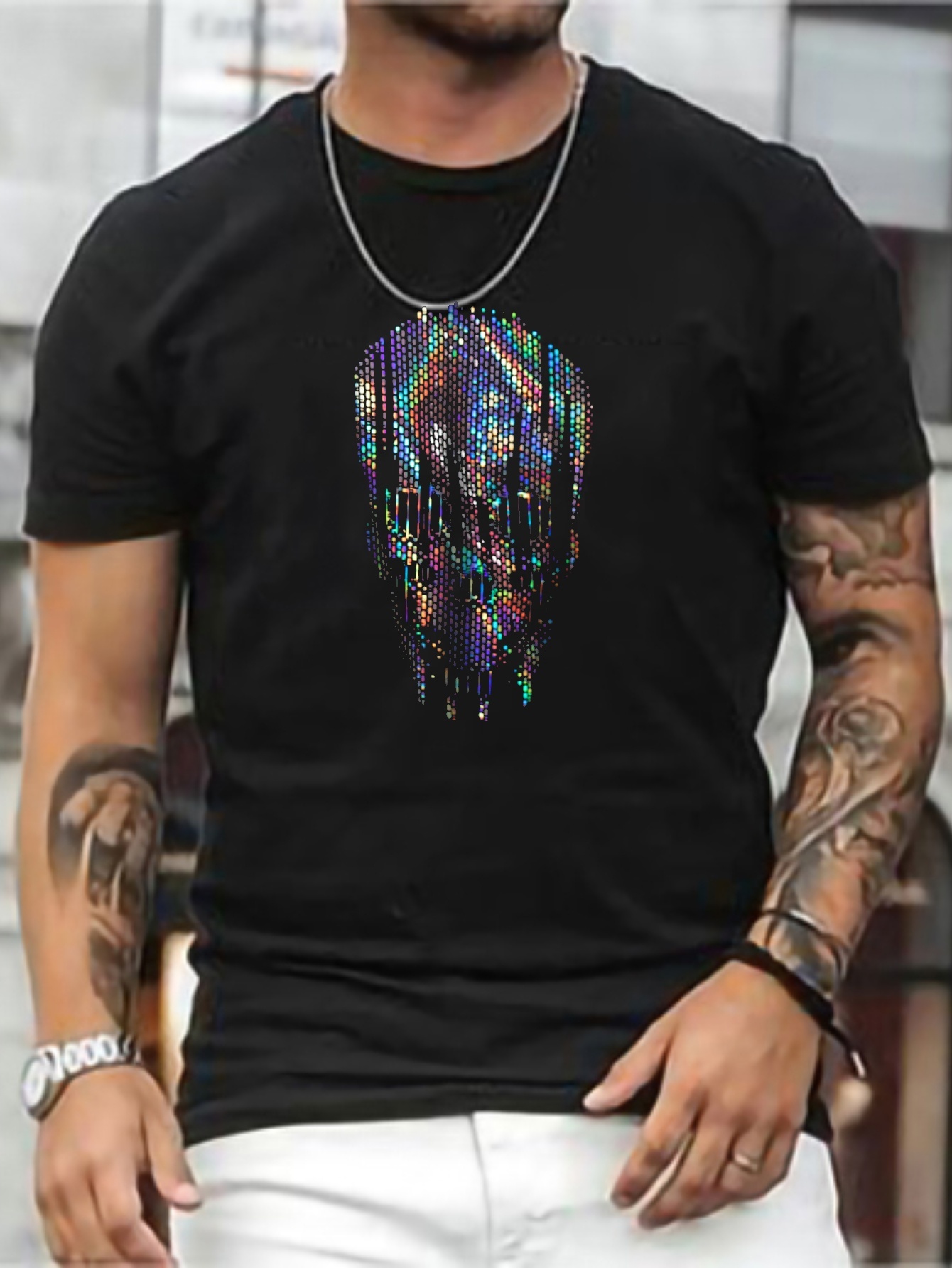 Plus Size Men's Casual Graphic Tees Summer Trendy Skull - Temu Canada