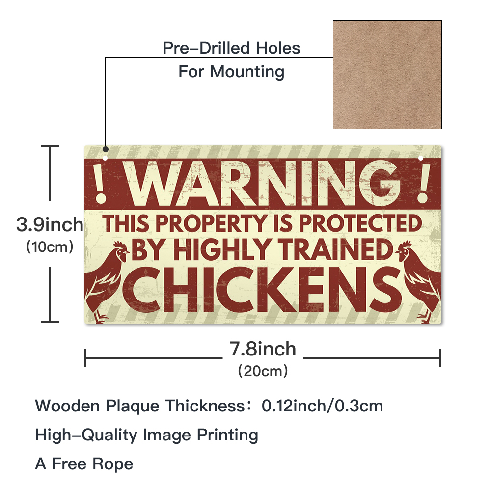 Wooden Retro Wood Warning Sign Property - Temu