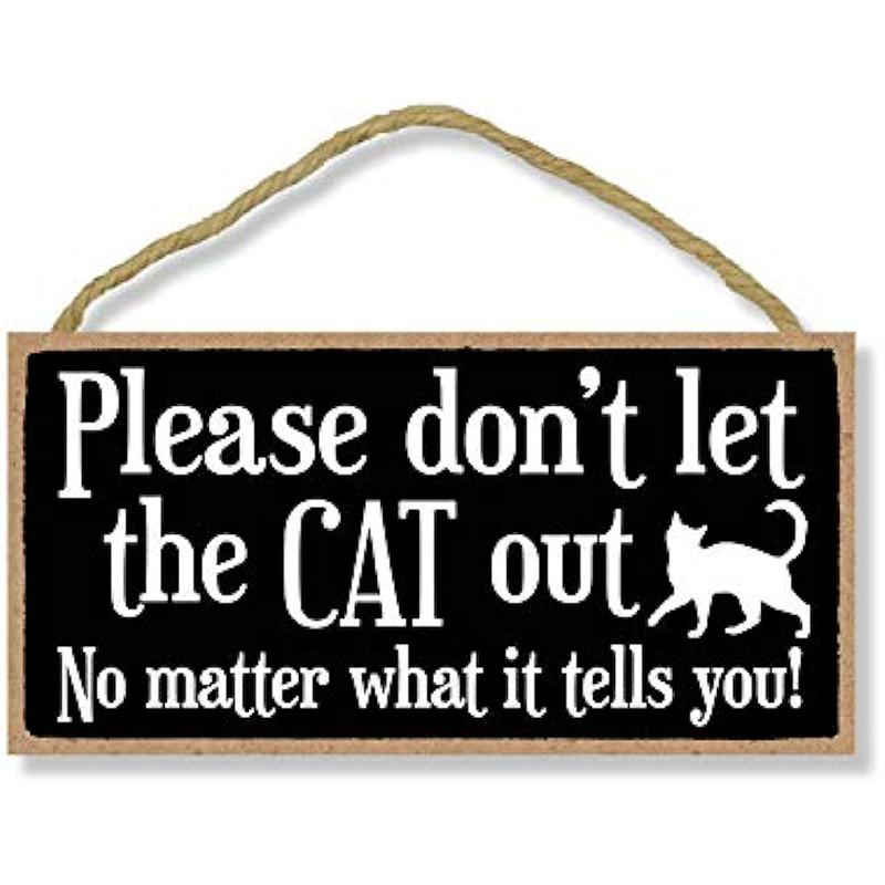 Cat Decoration Let Cat Hanging Fun Sign Wall - Temu United